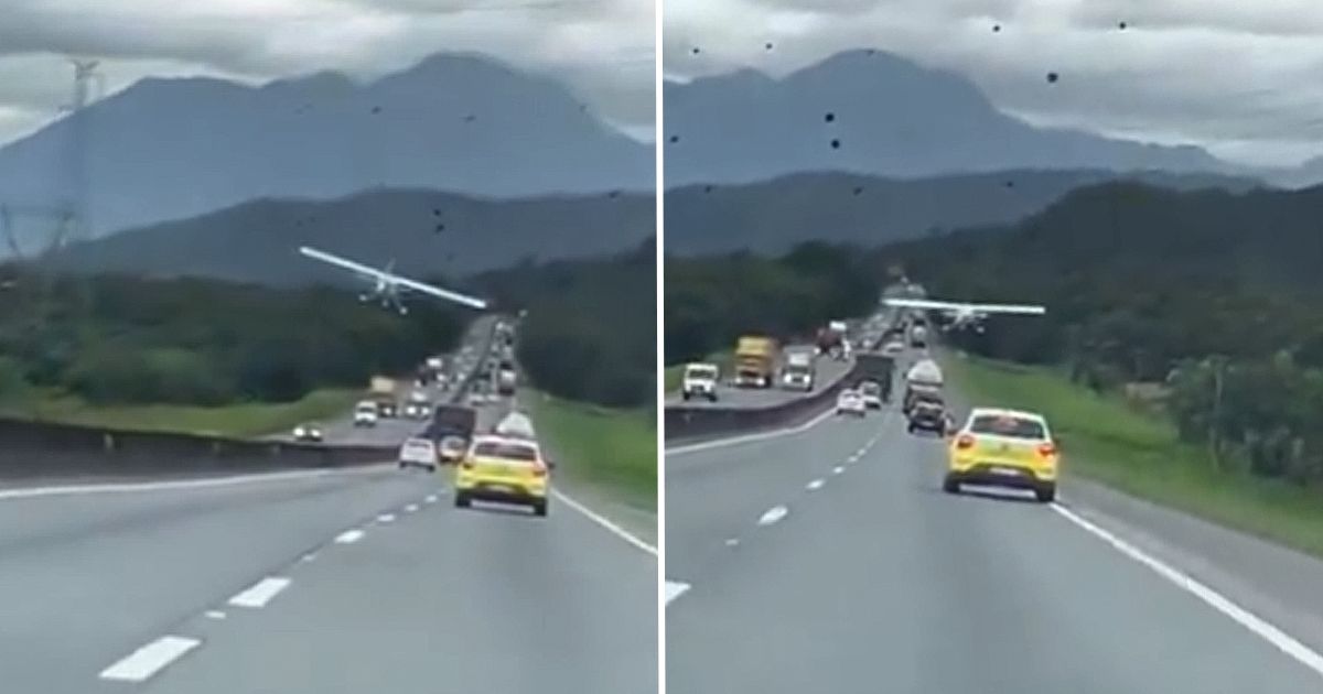 Avion prinudno sleteo na moto-put između automobila i kamiona ...